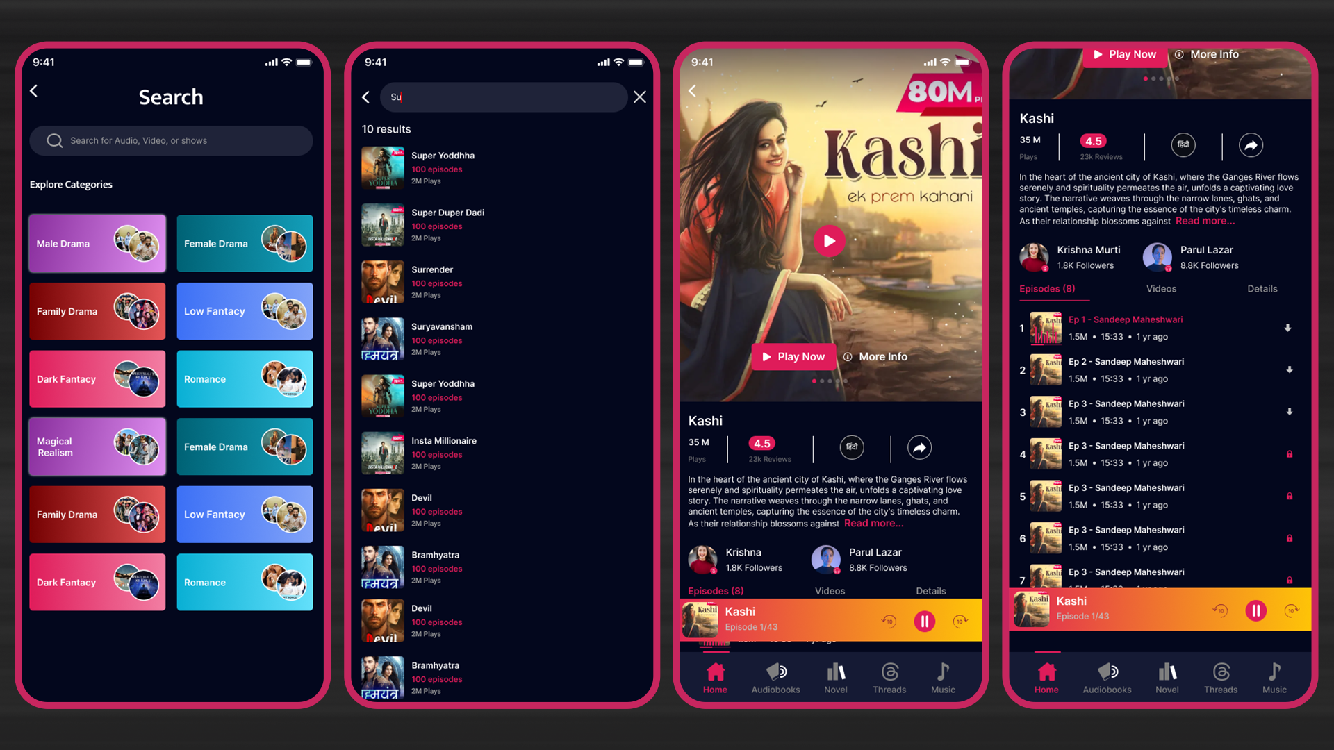 DTPocketFM - Podcasts, AudioBooks, Novels, Threads, Music Flutter App (Android - iOS) - Admin ...